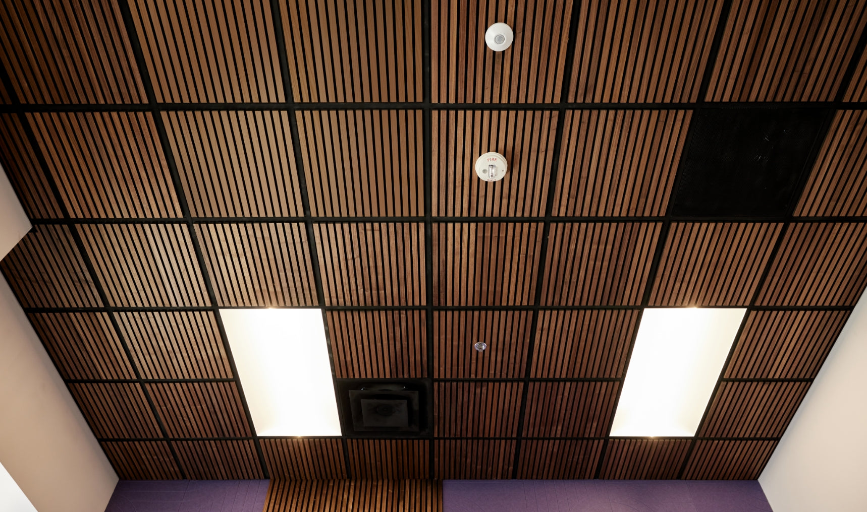 Oak Acoustic Wood Slat | 2’ x 2’ Ceiling Panels | Felt Right | felt right