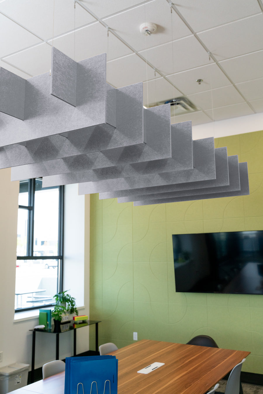 Nickel Grid Ceiling Cloud Baffle | felt right