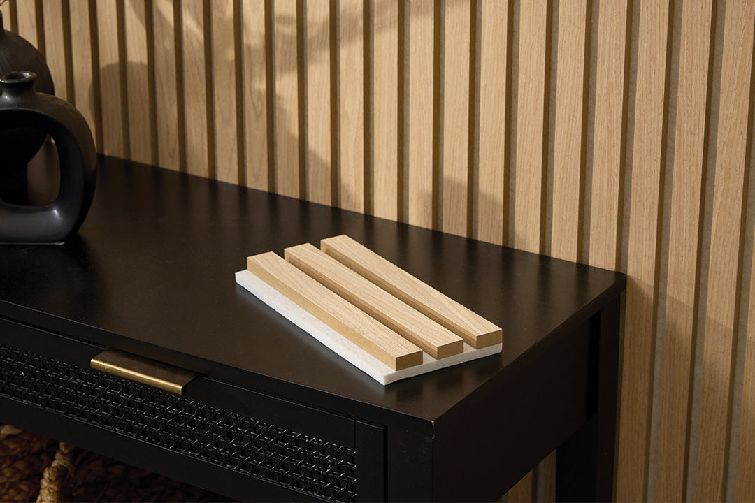 Oak Latte Acoustic Wood Slat | 2-Pack Panels | Felt Right | felt right