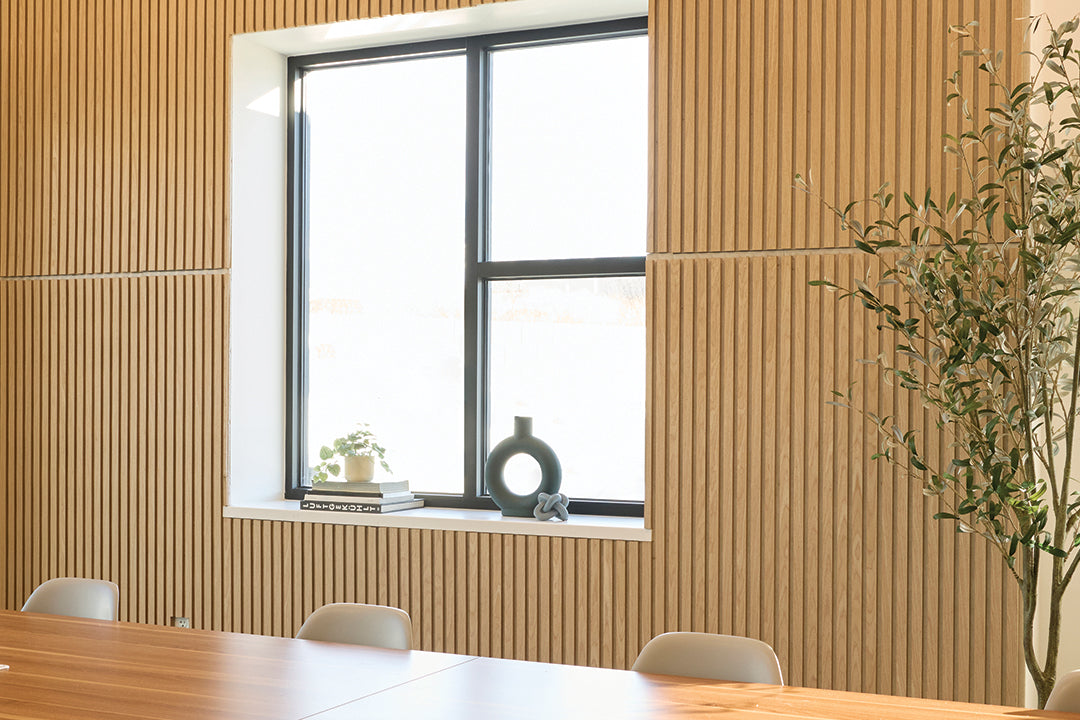 Walnut Acoustic Wood Slat | Sample Wall Panels | Felt Right | felt right