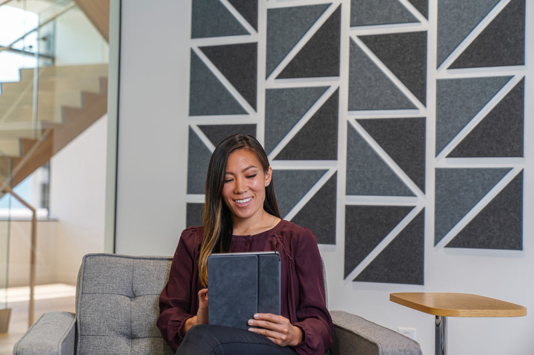 Spaced Triangle Pillars Art | Pinnable Tile | Felt Right | felt right