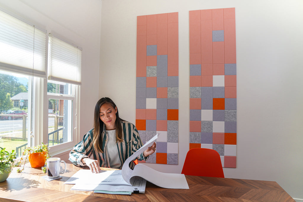 Gradient Triptych Grapefruit | felt right