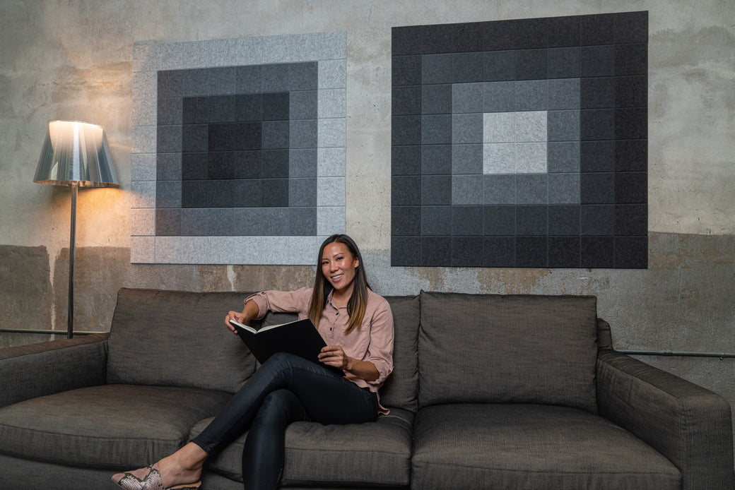 Two Grey Targets Acoustic Art | Pinnable Tiles | Felt Right | felt right