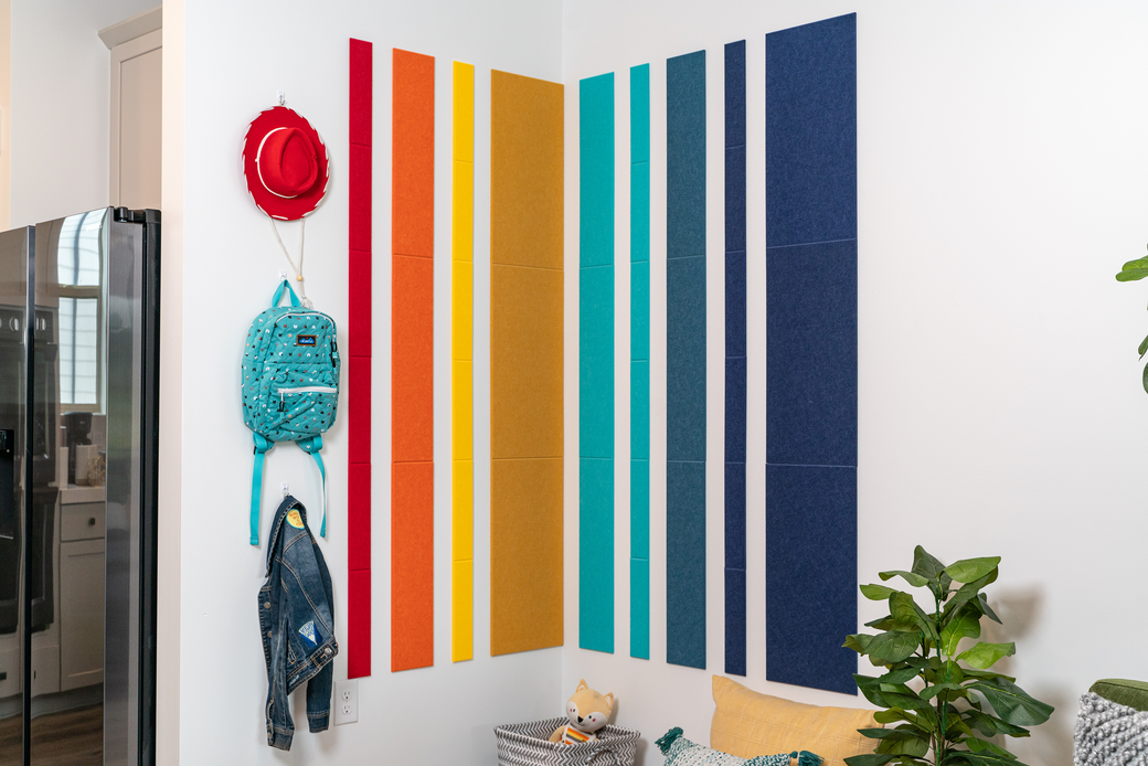 Rainbow Stripes Corner Art | Pinnable Tiles | Felt Right | felt right